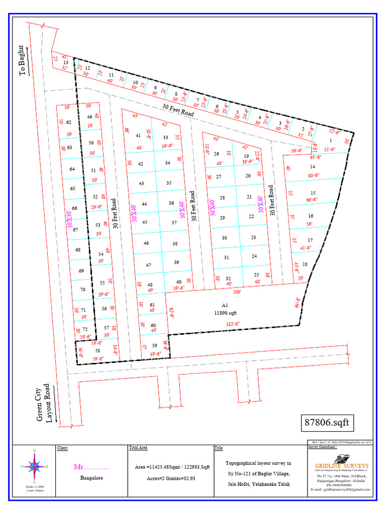 Bagalur (Sy No-121) Layout Plan | PDF