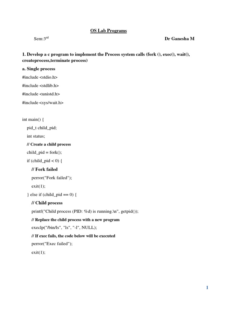 OS Lab Manual | PDF | Computer Programming | Computing OS Lab Manual | PDF | Computer Programming | Computing