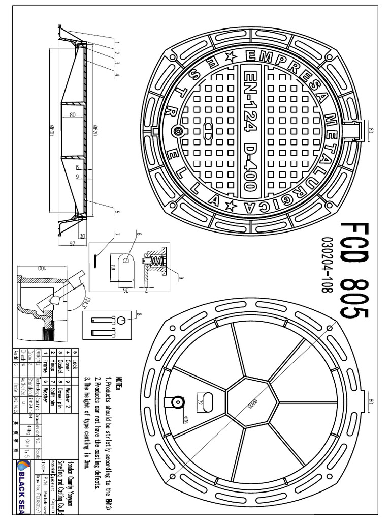 Fisa Tehnica CAPAC FONTA CAROSABIL Ø805 CLASA D (40t) FCD805 | PDF