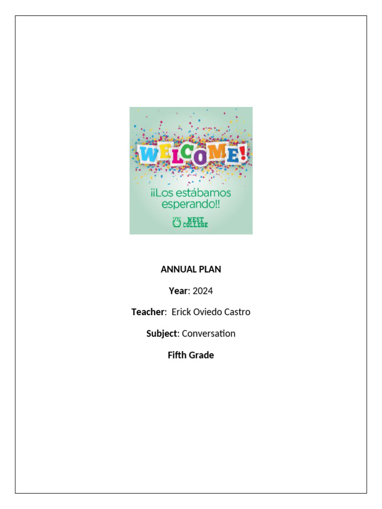 2024 Fifth Grade Conversation Plan | PDF | Communication | Information