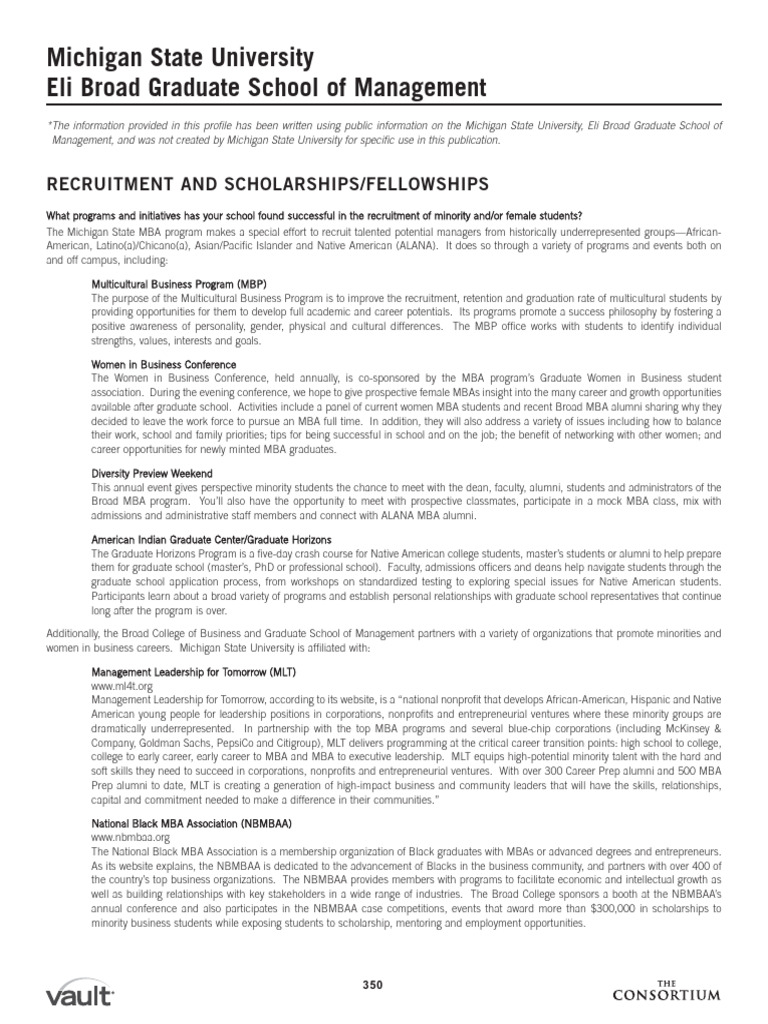 MSU Broad MBA Diversity Initiatives | PDF | Master Of Business ...