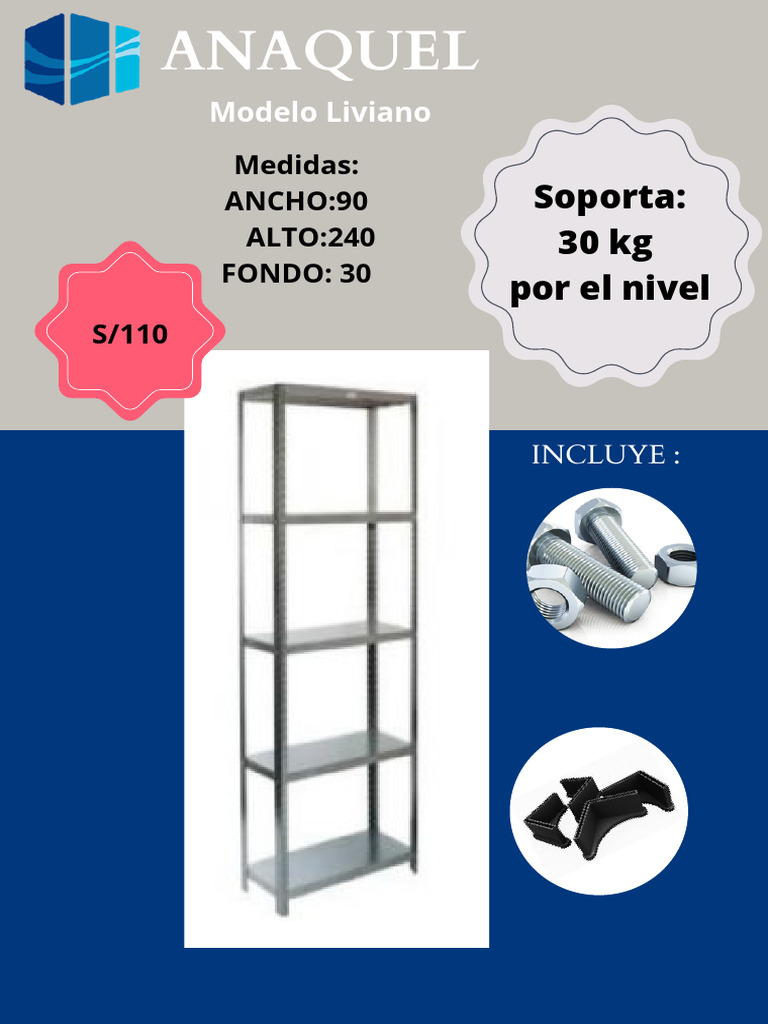 Medidas de Anaqueles Livianos y Pesados | PDF