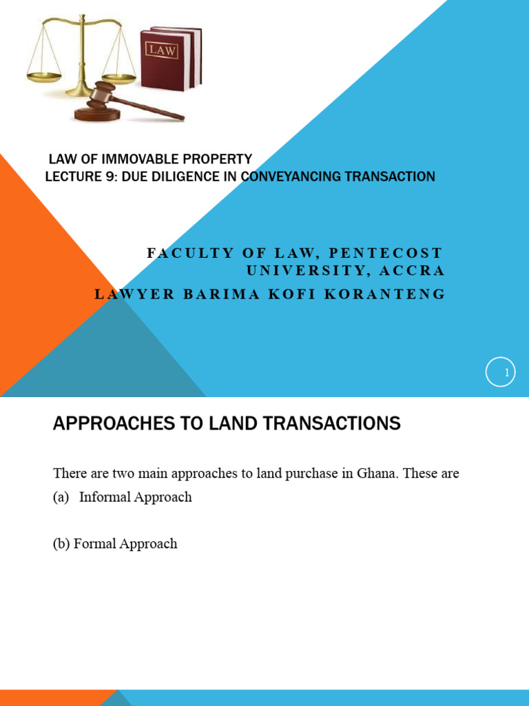 Lecture 9 - Due Diligence in Conveyancing Transaction (Revised) | PDF | Conveyancing | Identity ...