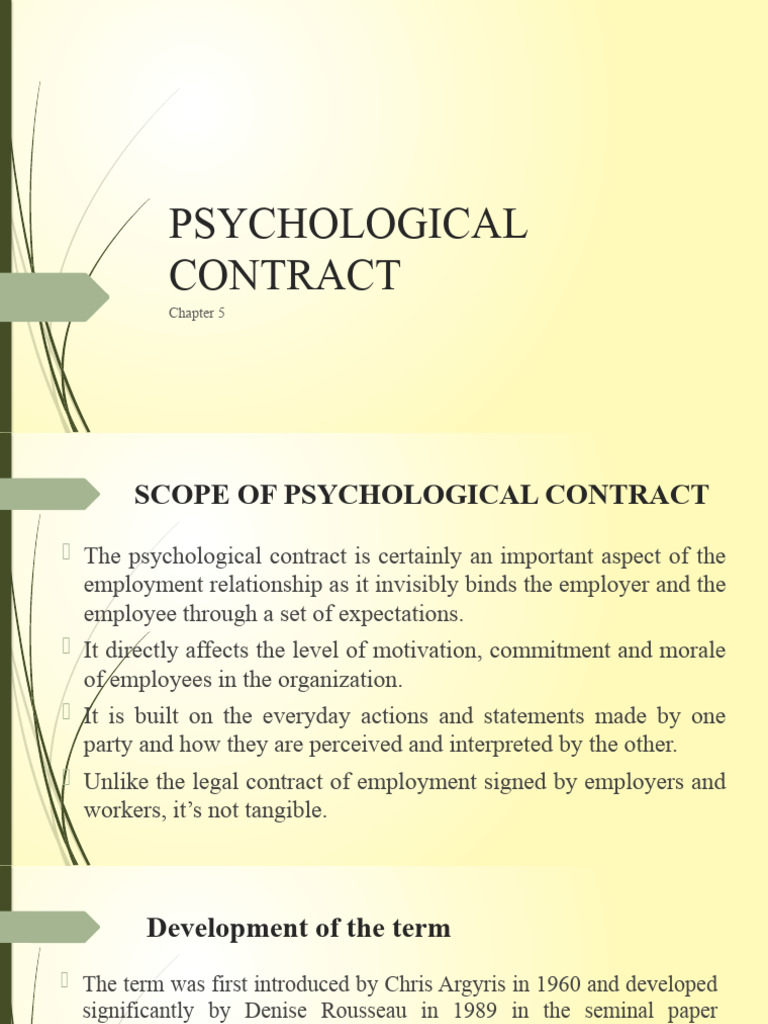 Psychological Contract | PDF | Employment | Business