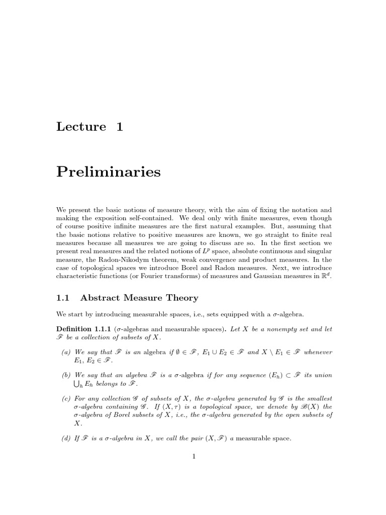 Lecture 1 | Download Free PDF | Measure (Mathematics) | Normal Distribution