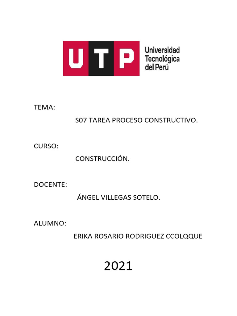 Informe de Proceso Constructivo | PDF
