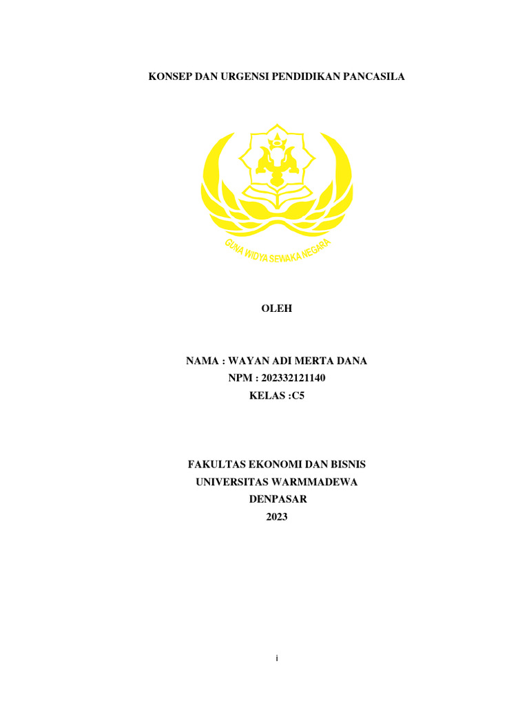 Konsep Dan Urgensi Pendidikan Pancasila | PDF Konsep Dan Urgensi Pendidikan Pancasila | PDF