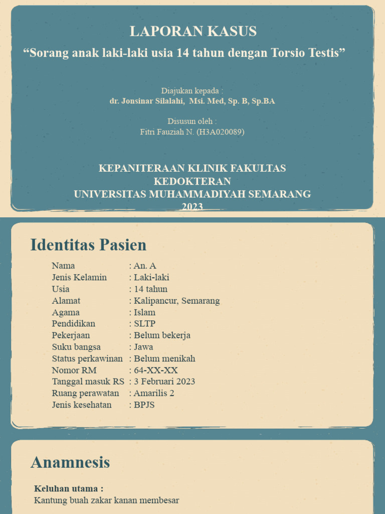 Torsio Testis | PDF