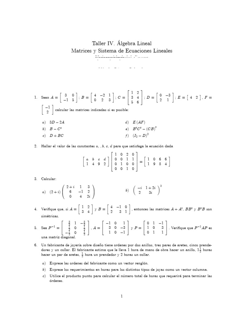 Matrices y Sistemas de Ecuaciones Lineales | PDF | Matriz (Matemáticas) | Determinante