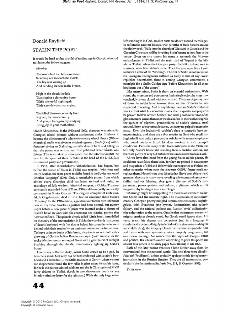 Stalin As Poet | PDF