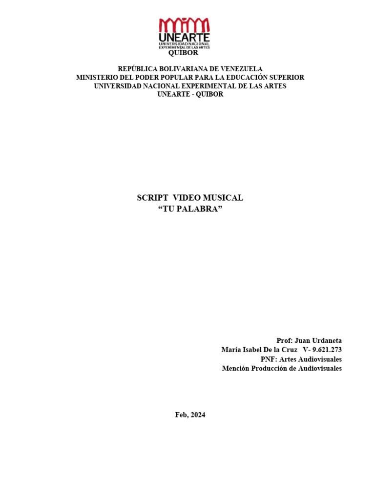 Guion Video Musical | PDF