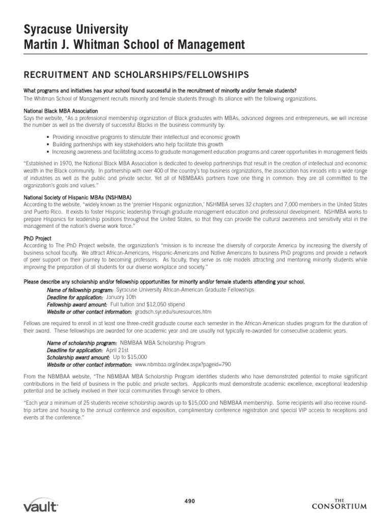 Syracuse University - Whitman | PDF | Entrepreneurship | Master Of ...