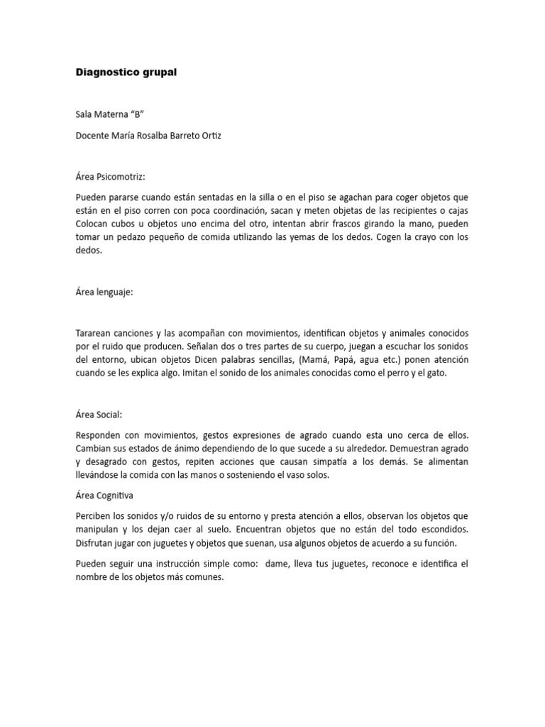 Diagnostico Grupal | PDF