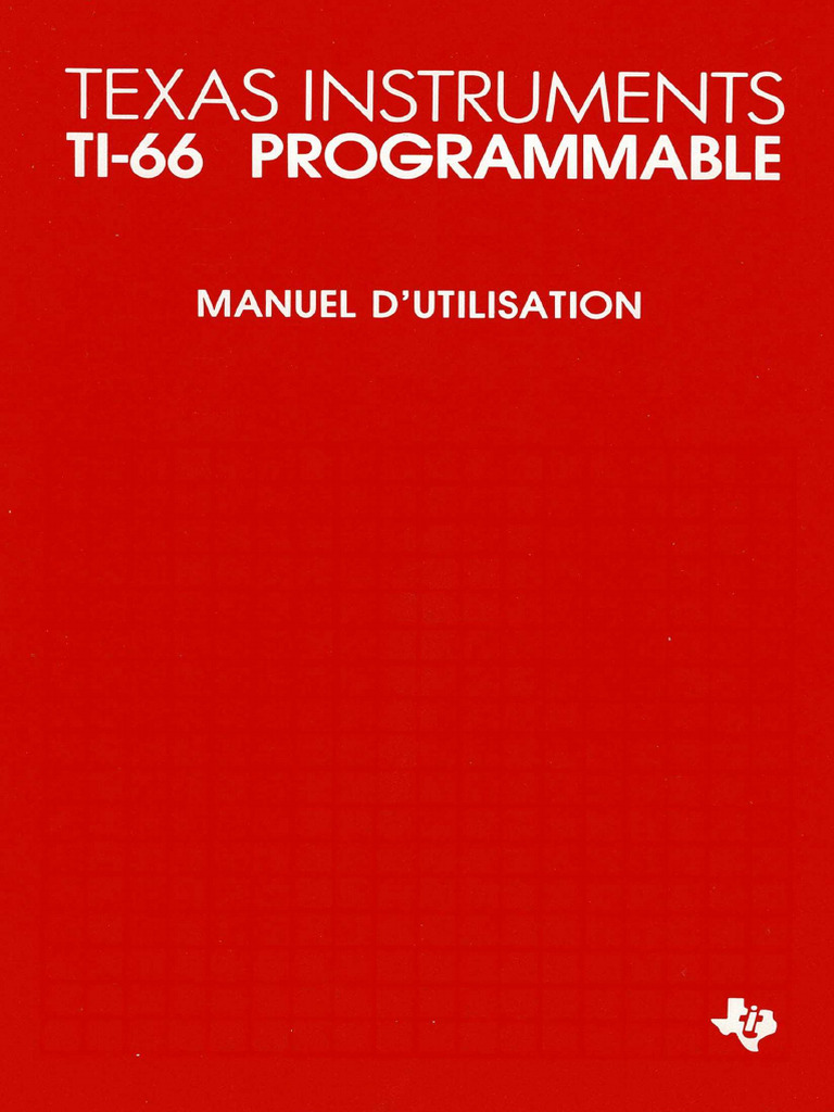 TI-66 Manuel FR | PDF