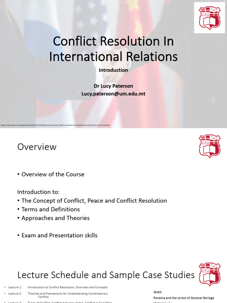 Lecture 1 Introduction To Conflict Resolution | PDF