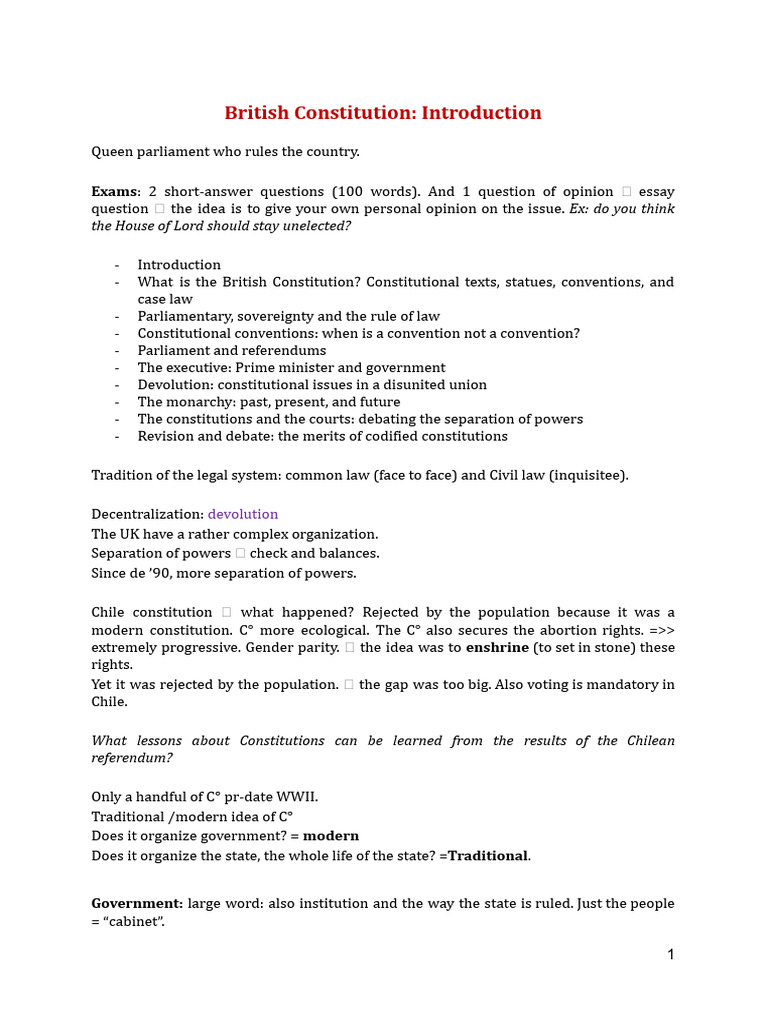 British Constitution.docx | PDF