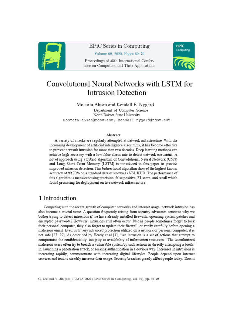 Convolutional Neural Networks With LSTM For Intrusion Detection | PDF | Deep Learning | Machine ...