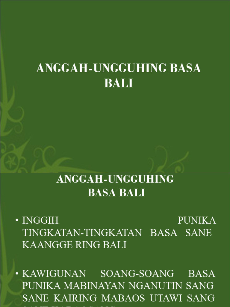 ANGGAH-UNGGUHING BASA BALI Fix | PDF