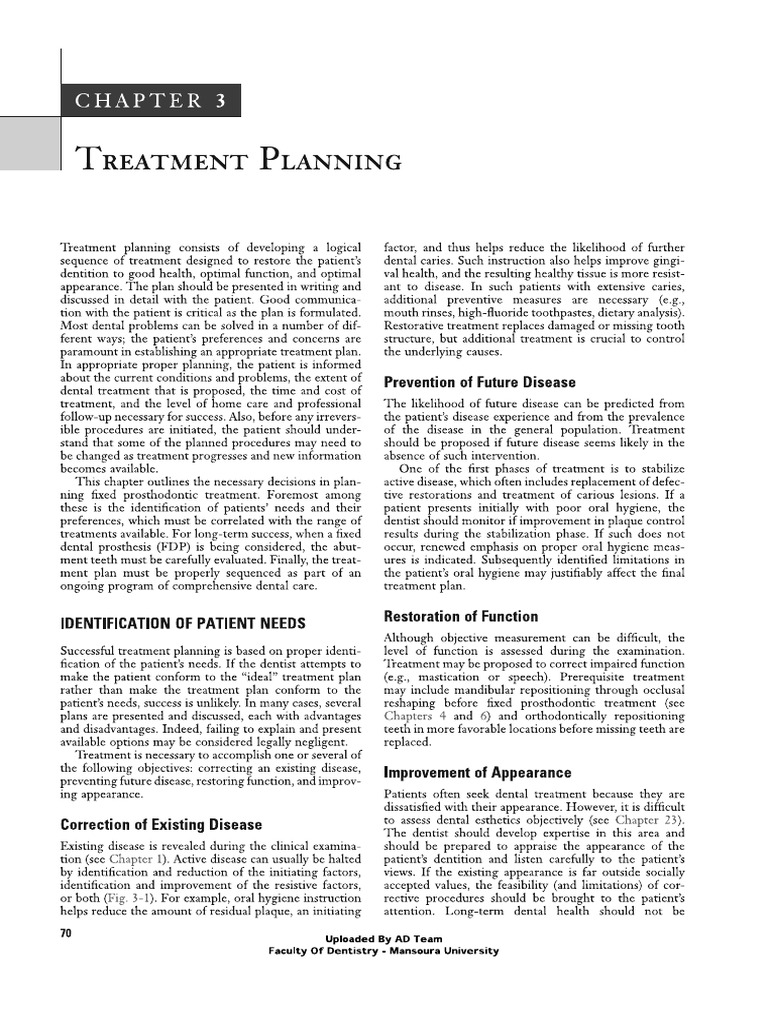 Treatment Planning of Crown and Bridge. Part 2 | PDF
