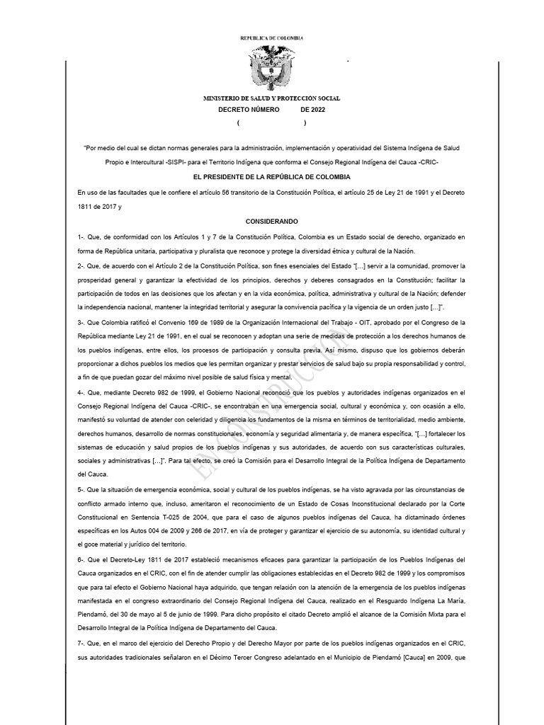 DECRETO LEY SISPI Vrs - Enero 17 - 2023 | PDF | Constitución | Organización Internacional del ...