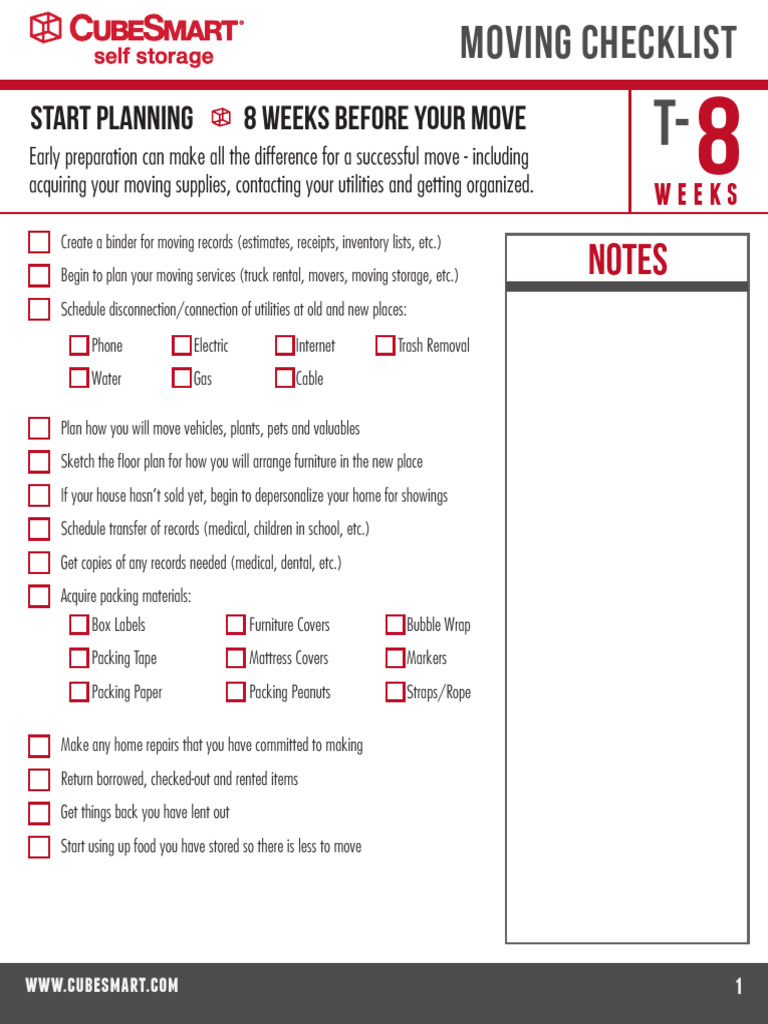 Moving Checklist | PDF | Manufactured Goods