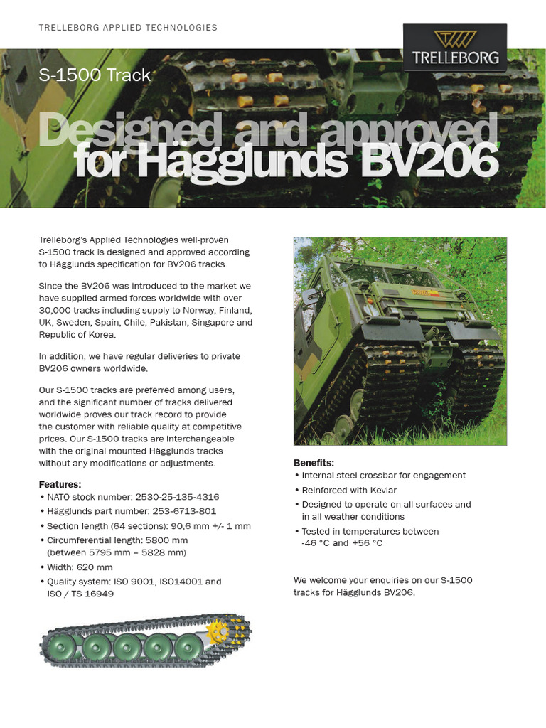 Trelleborg Datasheet BV206 A4 Lo Res | PDF