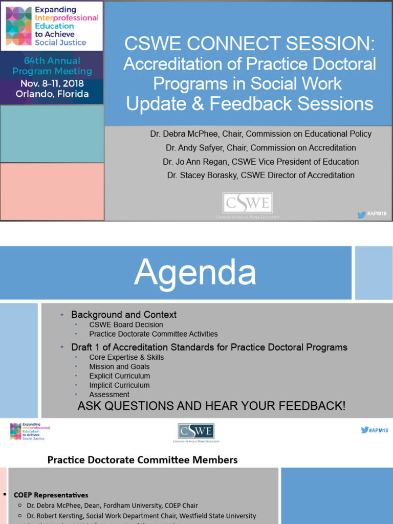 CSWE APM Feedback Session 2018 On Practice Doctoral Program ...