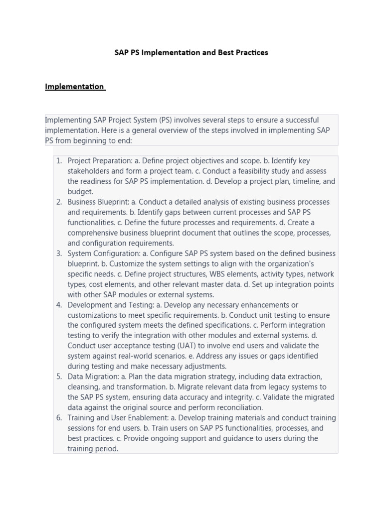 PS Implementation and Best Practices | PDF | Change Management | Computing