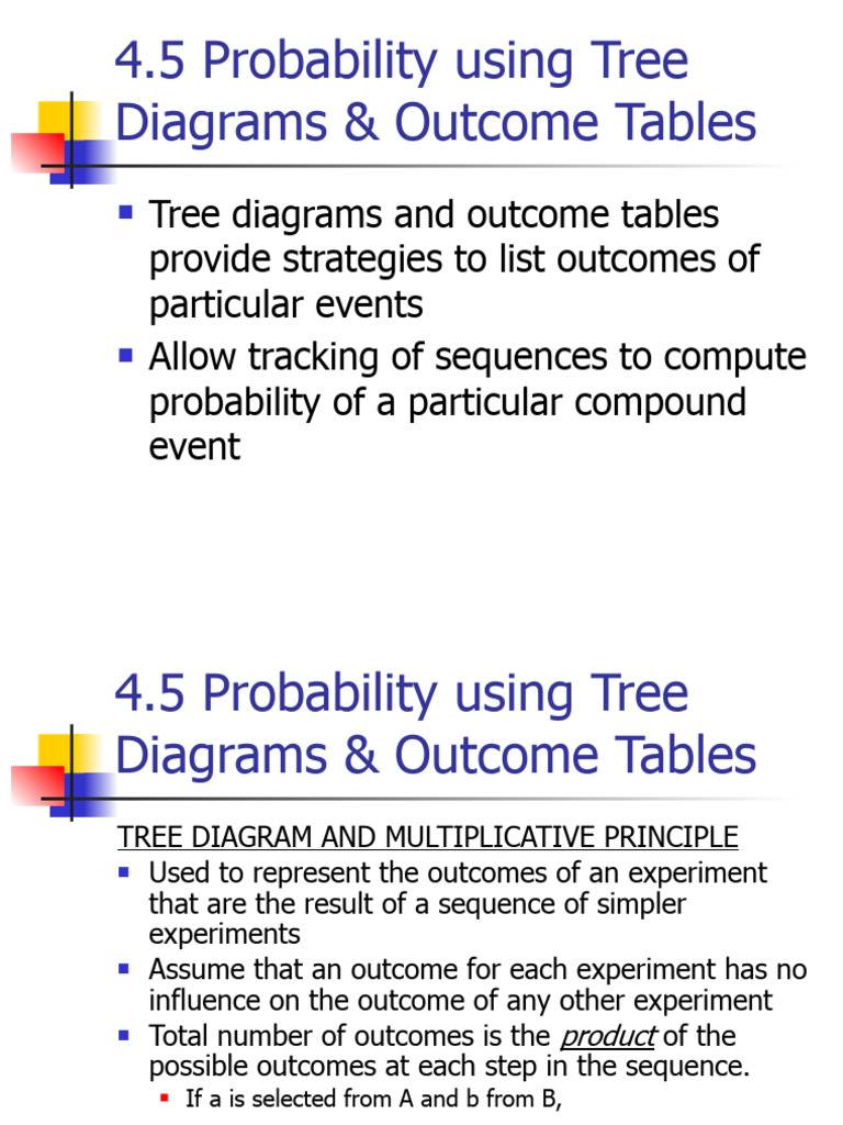 U1D6 4.5 Probability Using Tree Diagrams | PDF | Probability | Odds