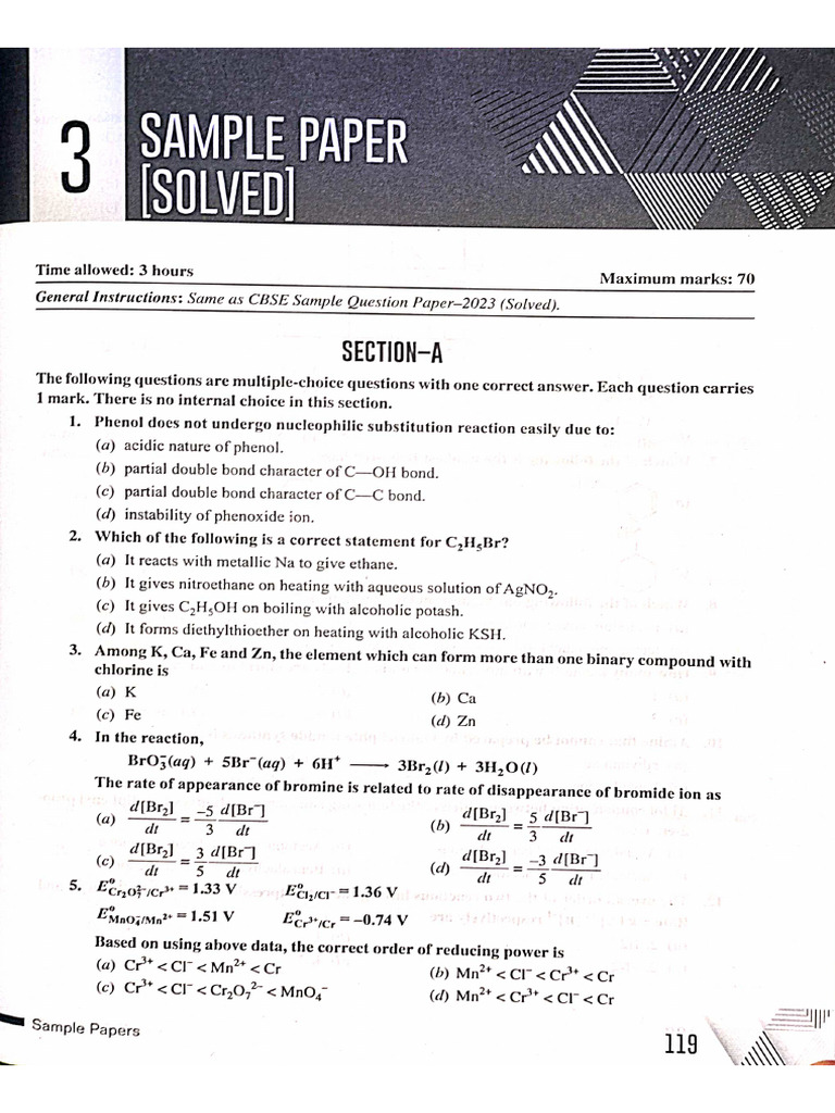 Sample Paper 3 | PDF