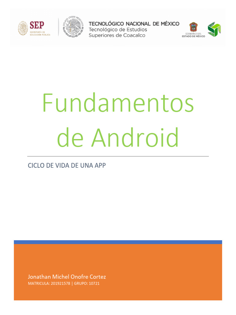 Ciclo de Vida de Una App en Android Studio | PDF | Aplicación movil ...