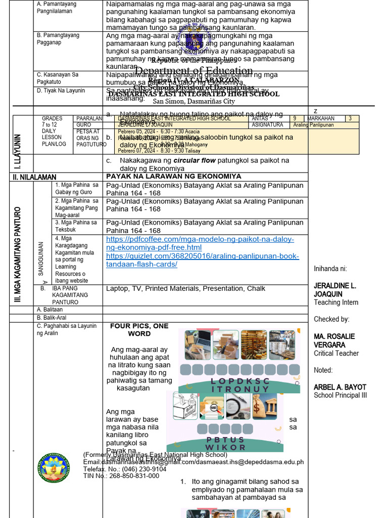Payak Na Larawan NG Ekonomiya (Day 1) | PDF
