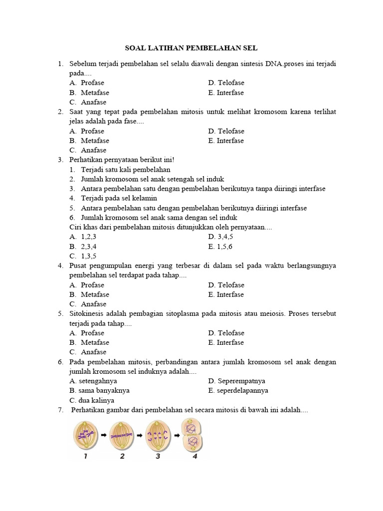 Soal Latihan Pembelahan Sel | PDF