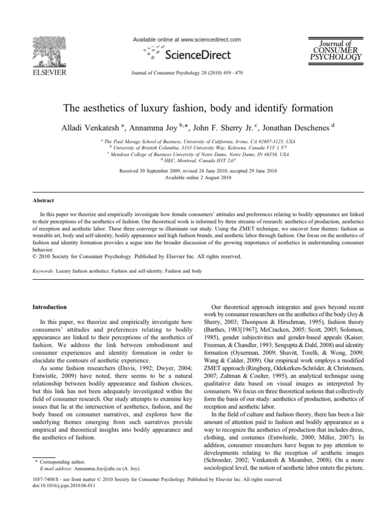 Luxury Fashion and Body Aesthetics | PDF | Fashion | Aesthetics