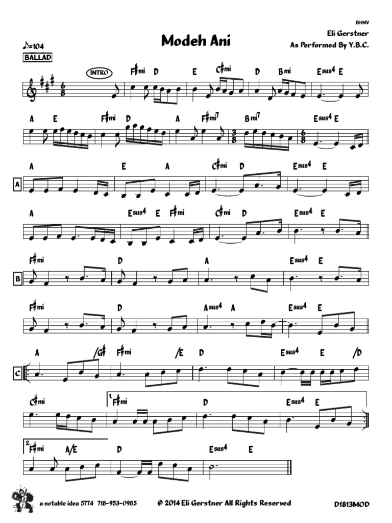 Modeh Ani Sheet Music | PDF