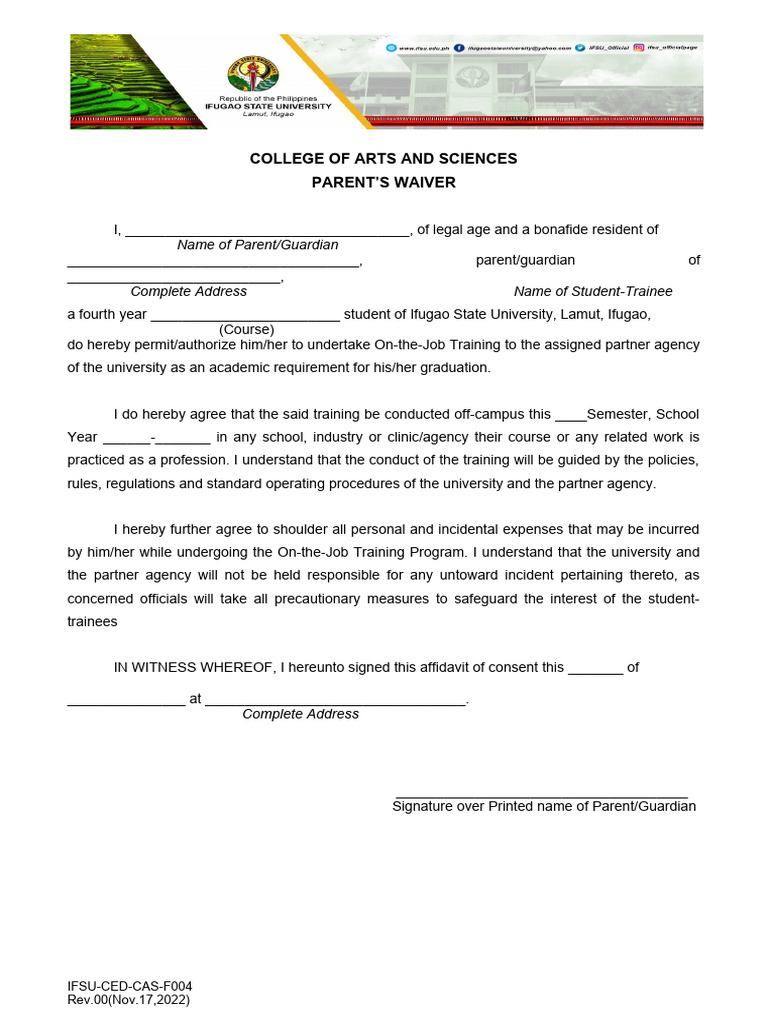 OJT Parents Waiver CAS 1 - 20240208 - 103217 | PDF