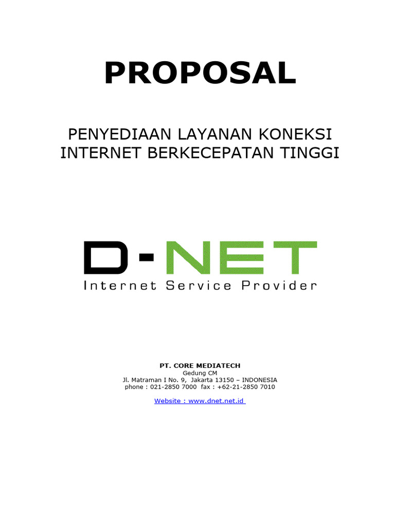 Proposal Penyediaan Layanan Koneksi Inte | PDF