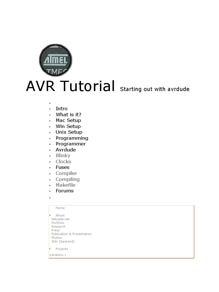 AVR Tutorial Starting Out With Avrdude | PDF | Flash Memory | Office ...