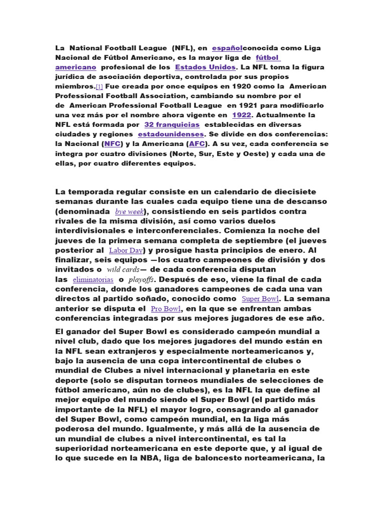Documento | PDF | Liga Nacional de Fútbol | Ligas Deportivas Profesionales