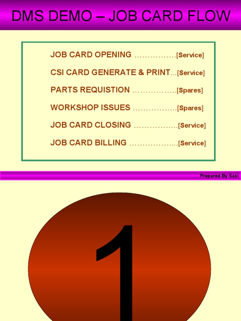 DMS Job Card Process Overview | PDF | Economies | Business