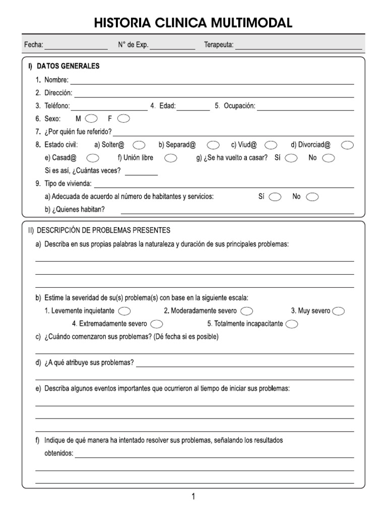 Historia Clinica Multimodal | PDF
