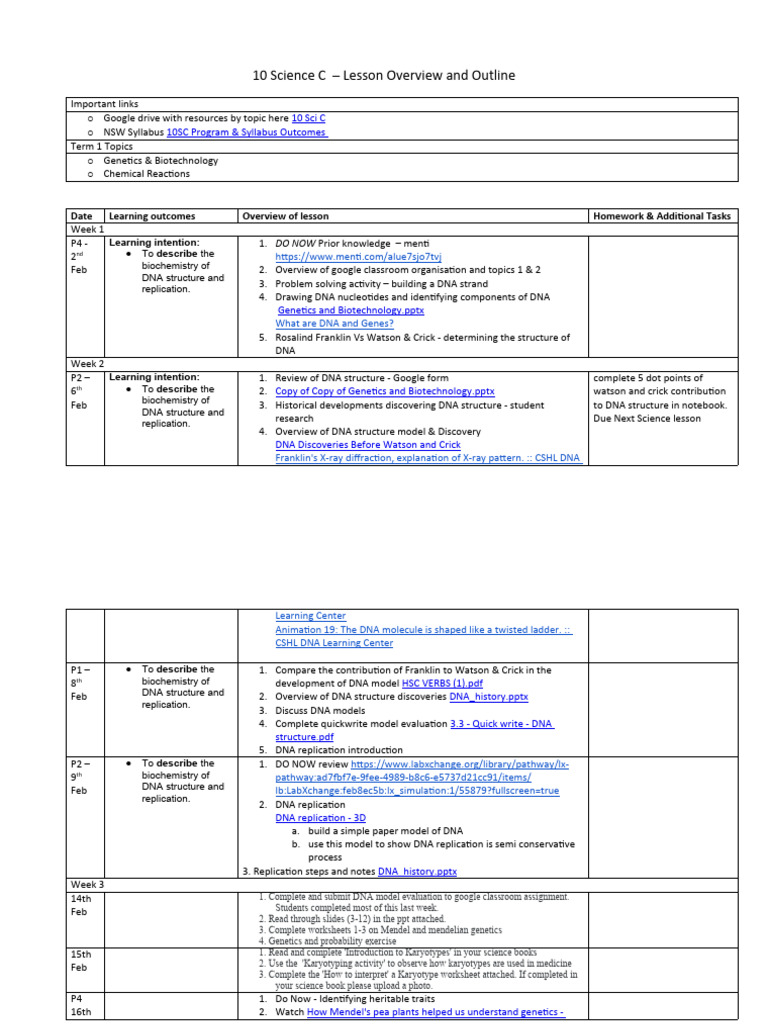 Science Grade 10 Lesson Overview | PDF