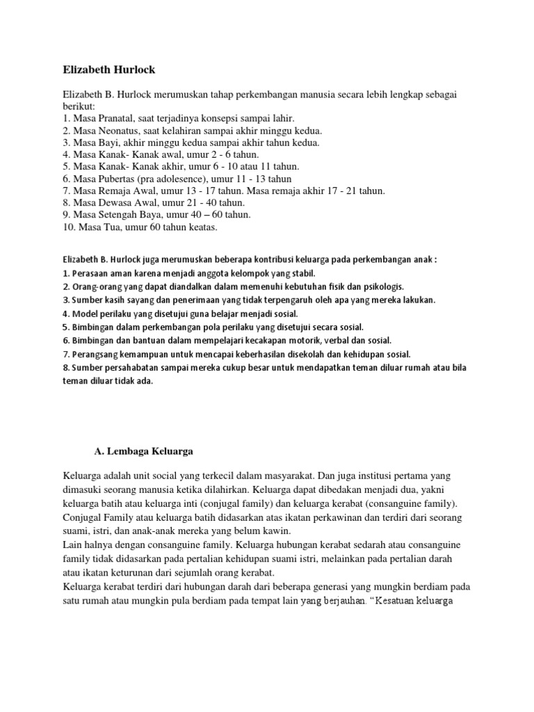 Teori Perkembangan Hurlock | PDF | Pengembangan Diri