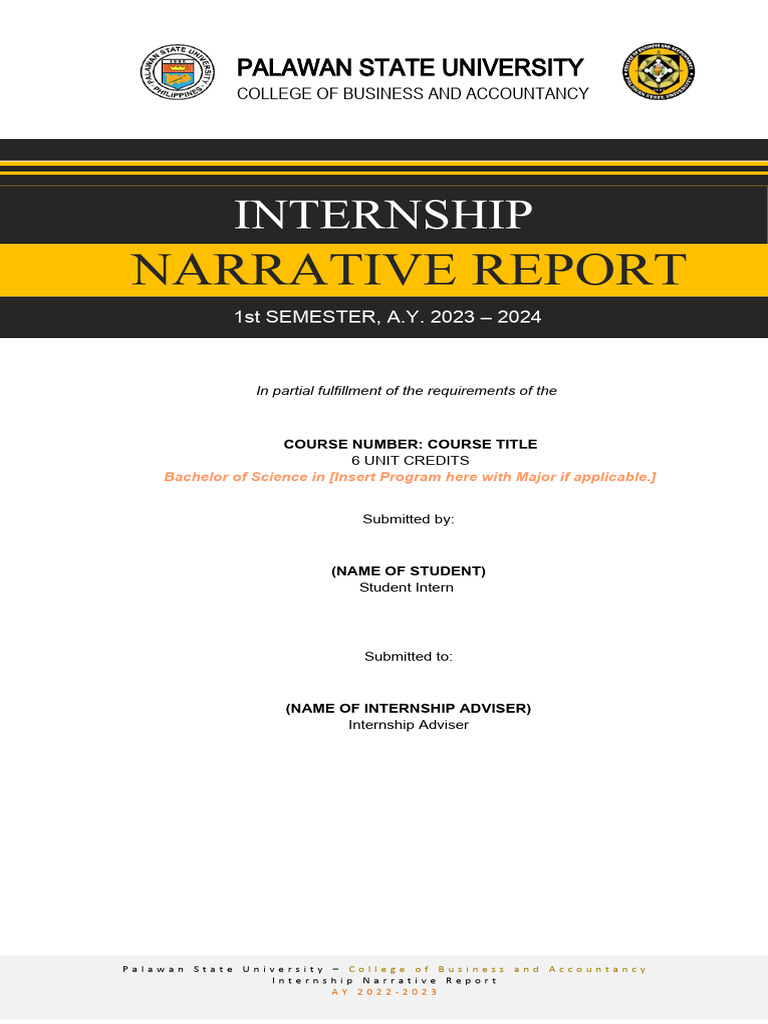 Cba Internship Narrative Report Template | PDF | Economies | Business