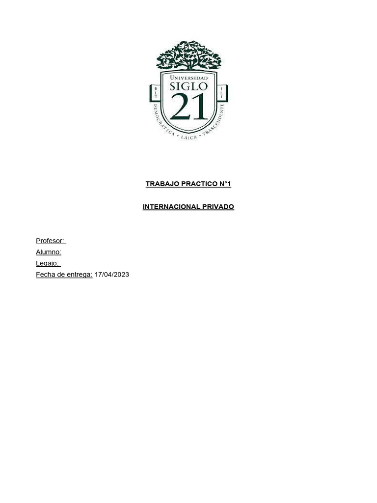 TP1 Derecho Internaciona Privado - OK Nota 9 | PDF | España | Justicia