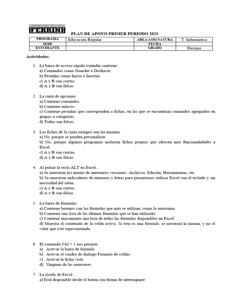 Inform Tica | Descargar gratis PDF | Microsoft Excel | Software
