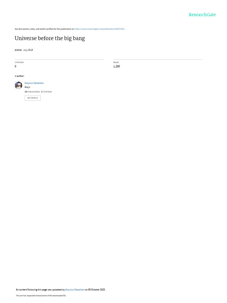 The Primordial Universe | PDF | Universe | Big Bang