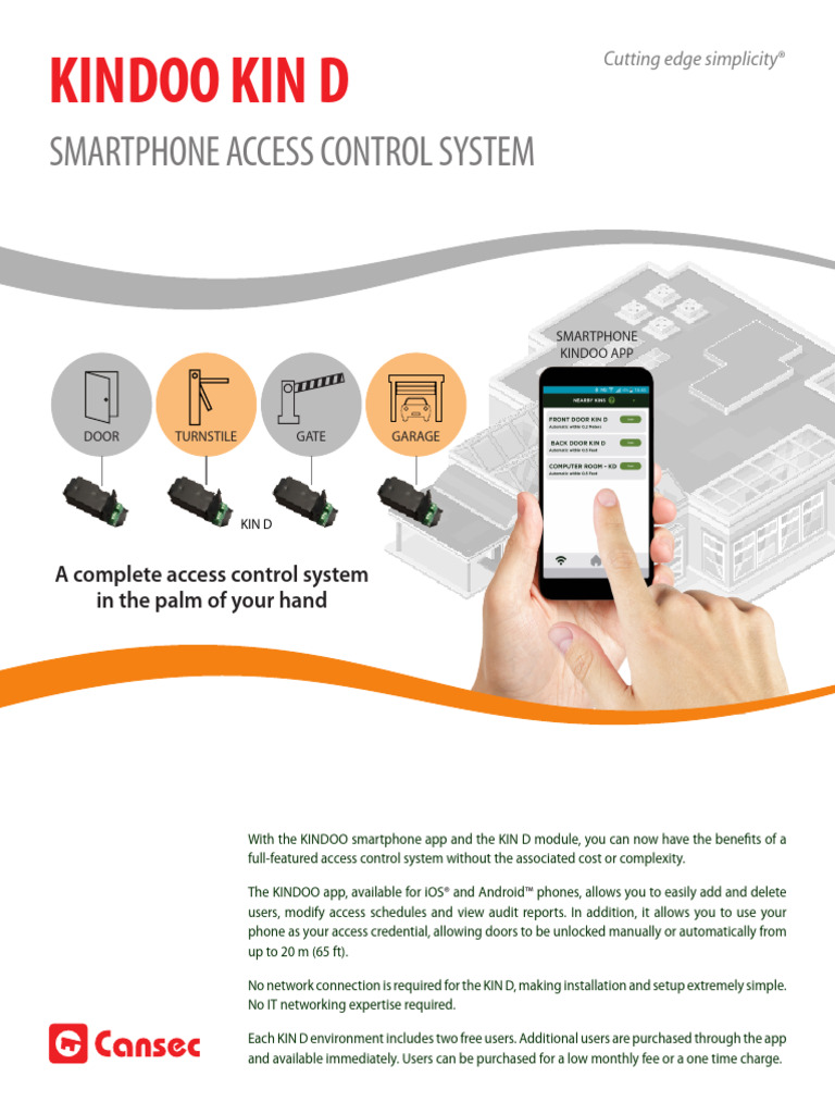 Cansec Kin D Brochure V1.6 | PDF | Access Control | Smartphone