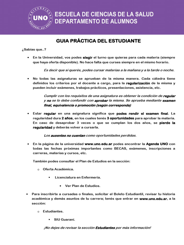 Guia Práctica Del Estudiante | PDF
