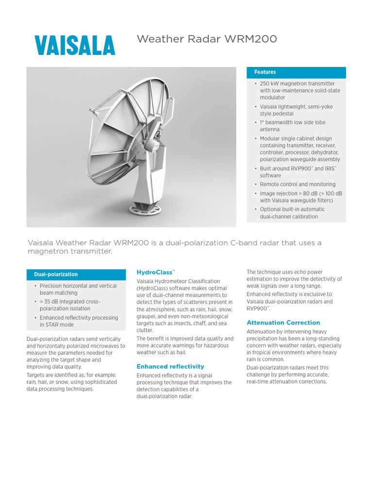 WRM200 Datasheet B210698EN | PDF | Radar | Electronics